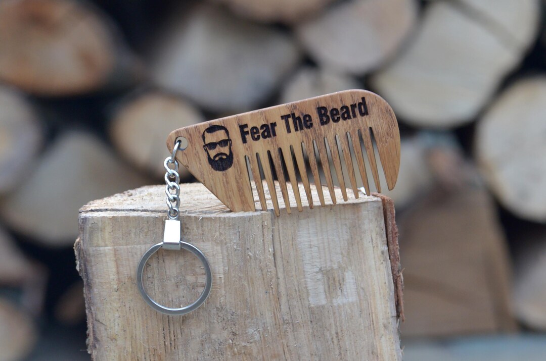 Rustic Wooden Hair & Beard Grooming Set: Eco-friendly Bathroom Decor ...