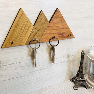 Handmade Wooden Key Holder Wall-mounted Key Organizer, Rustic Entryway ...