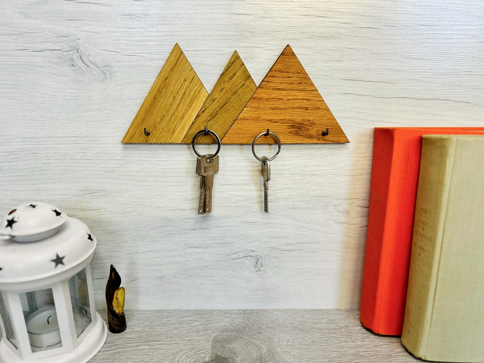 Handmade Wooden Key Holder Wall-mounted Key Organizer, Rustic Entryway ...