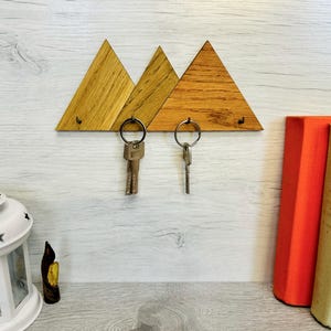 Handmade Wooden Key Holder Wall-mounted Key Organizer, Rustic Entryway ...
