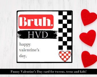 Bruh Valentine Cards, Preteen Valentine, Funny Kids Valentine ...