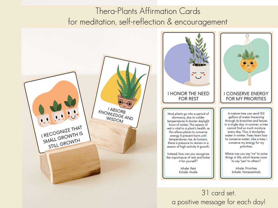Affirmation Cards for Plant Lovers, Positive Affirmations Deck ...