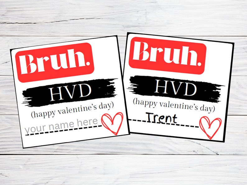 Bruh Valentine Cards, Preteen Valentine, Funny Kids Valentine ...