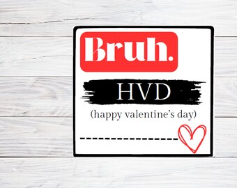 Bruh Valentine Cards, Preteen Valentine, Funny Kids Valentine ...