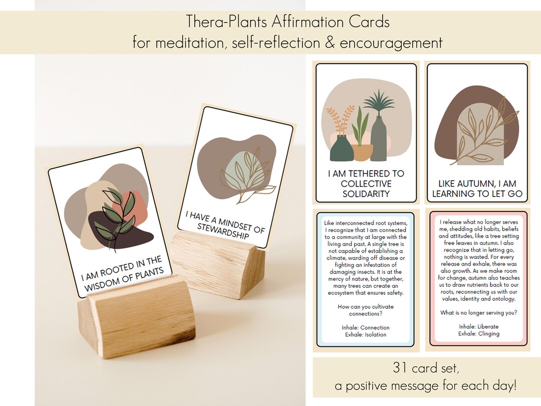 Boho Affirmation Cards for Plant Lovers, Printable Positive ...