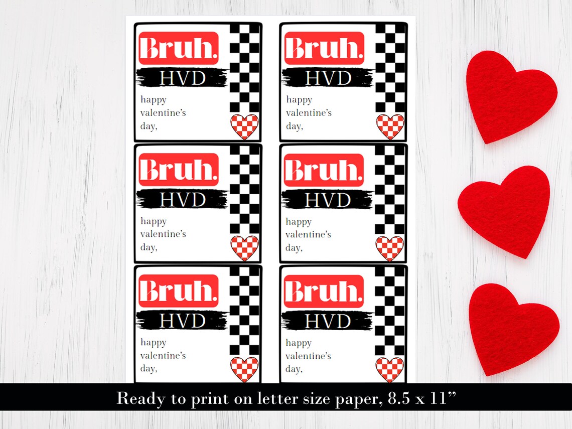 Bruh Valentine Cards, Preteen Valentine, Funny Kids Valentine ...