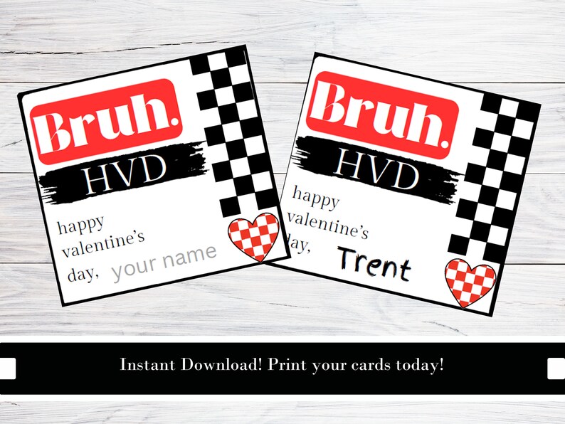 Bruh Valentine Cards, Preteen Valentine, Funny Kids Valentine ...