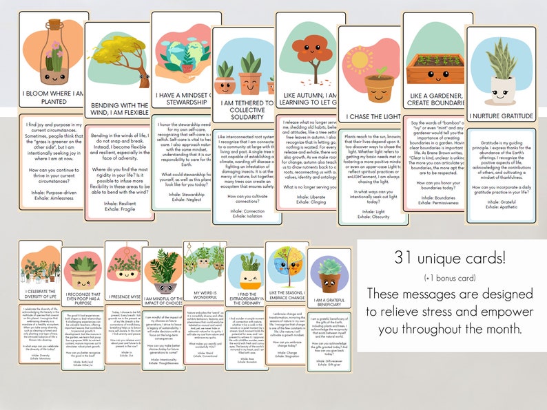 Affirmation Cards for Plant Lovers, Positive Affirmations Deck ...