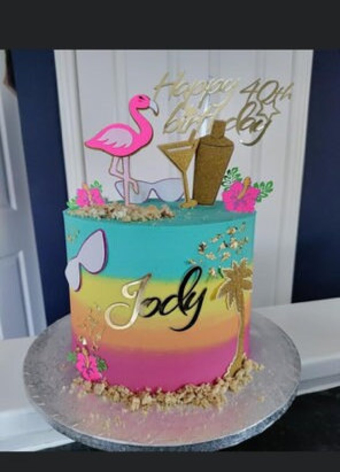 Personalized Tropical Cake Topper: Summer Beach Party Decor - Etsy