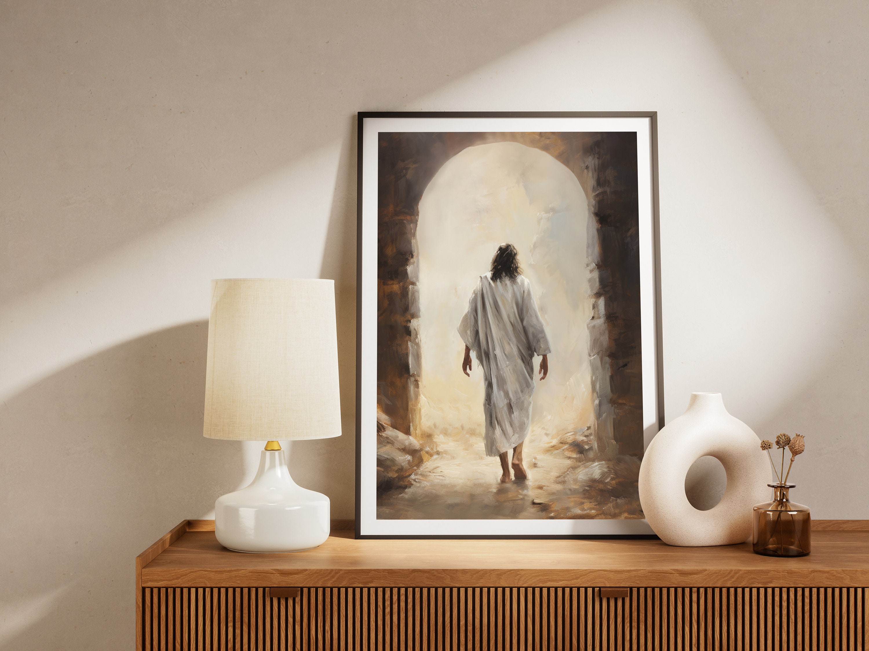 The Resurrection of Jesus Print, Christian Art, He is Risen Home Decor ...