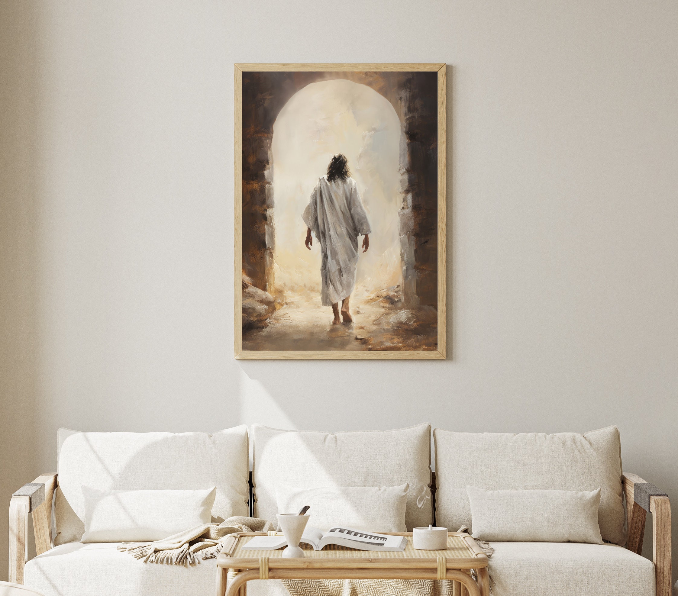 The Resurrection of Jesus Print, Christian Art, He is Risen Home Decor ...