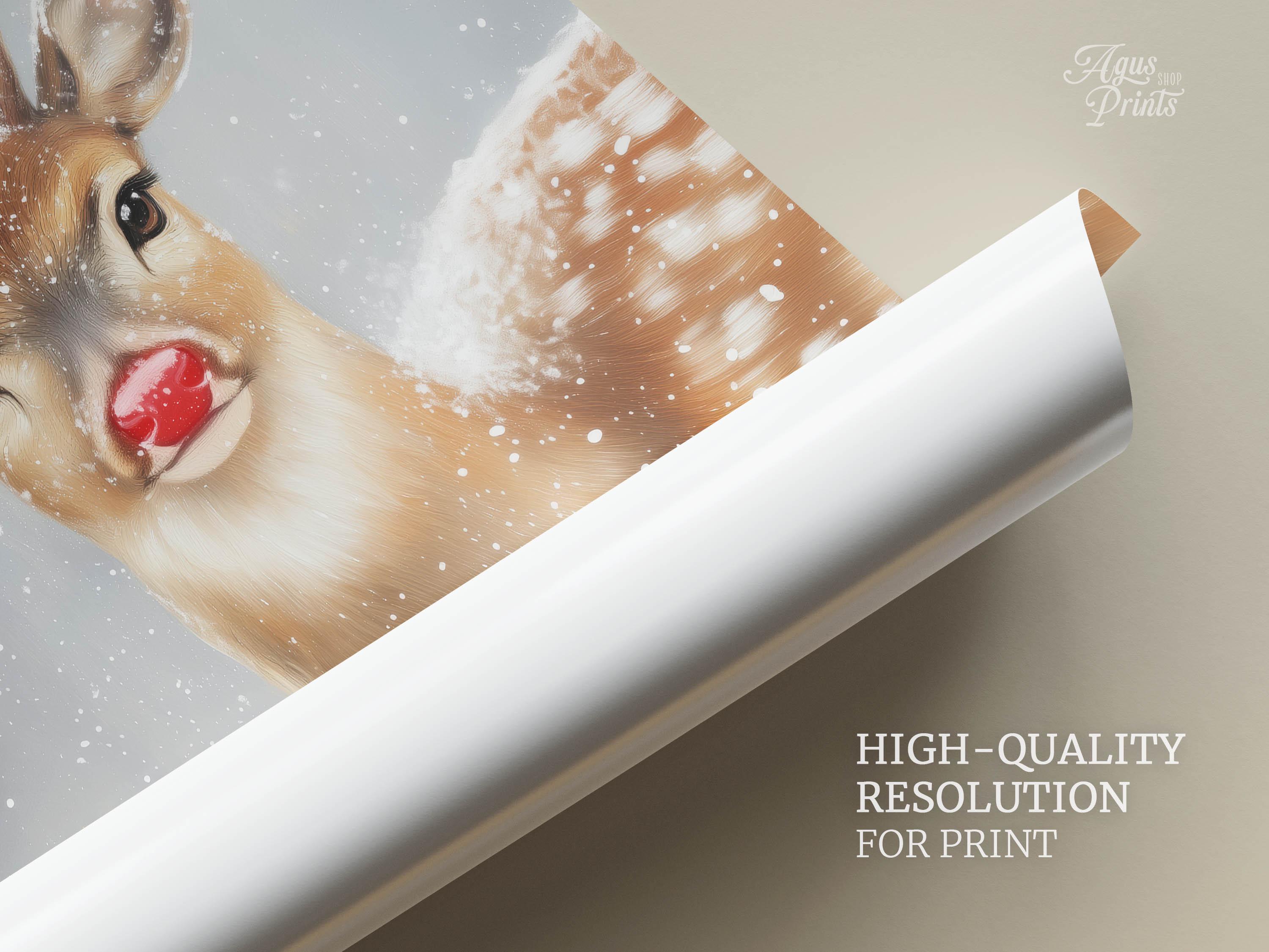 Printable Christmas Reindeer Wall Art, Rustic Christmas Printable Decor ...