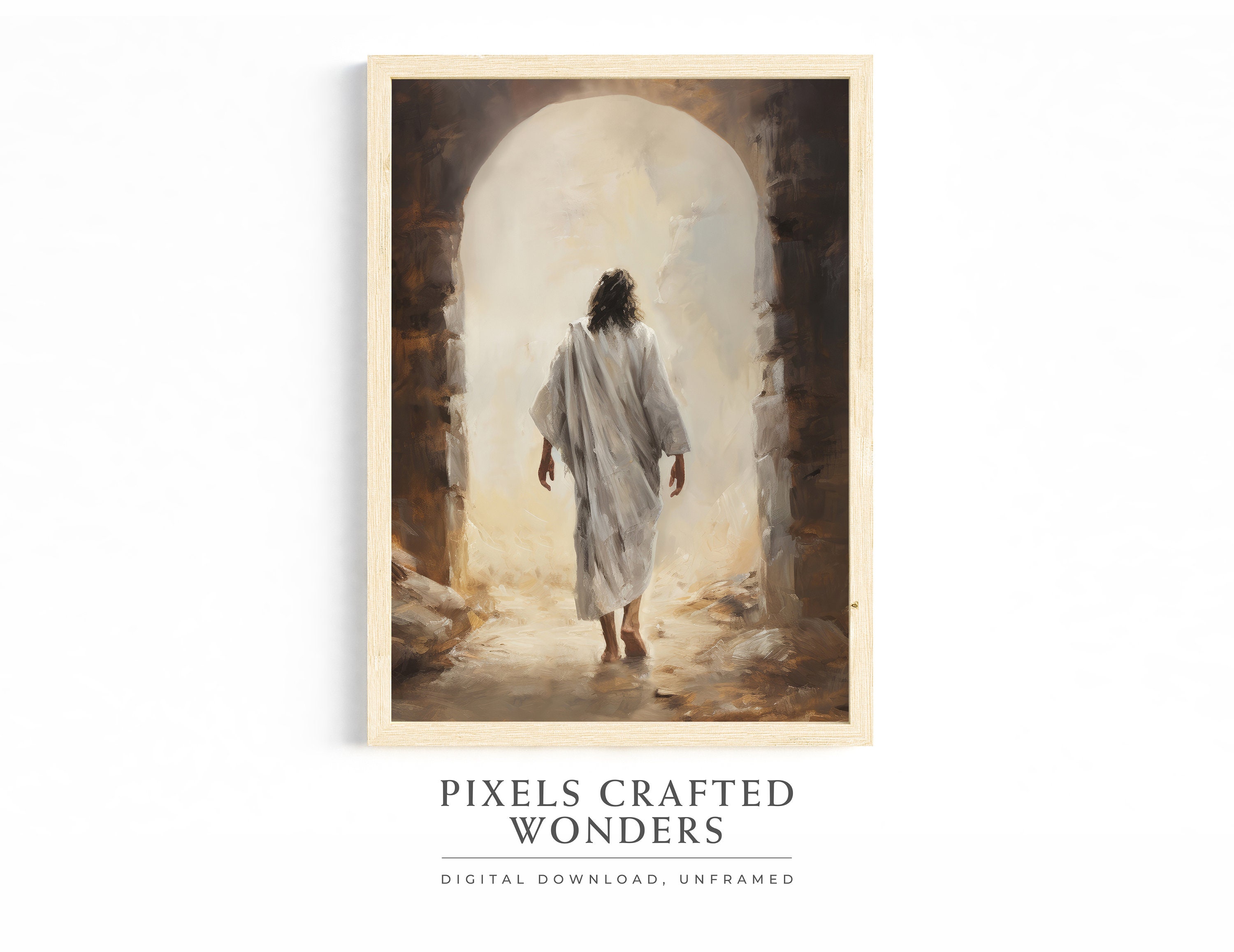 The Resurrection of Jesus Print, Christian Art, He is Risen Home Decor ...