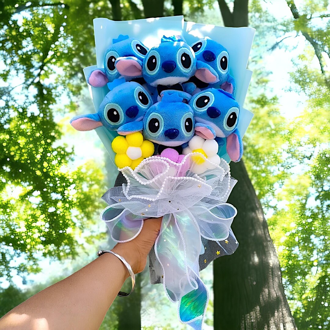Lovely Stitch and Lilo Bouquet Cartoon Plush Bouquet, Valentine's Day ...