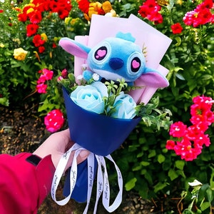 Lilo & Stitch Plush Bouquet, Artificial Flowers in Stitch Bouquet: Gift ...