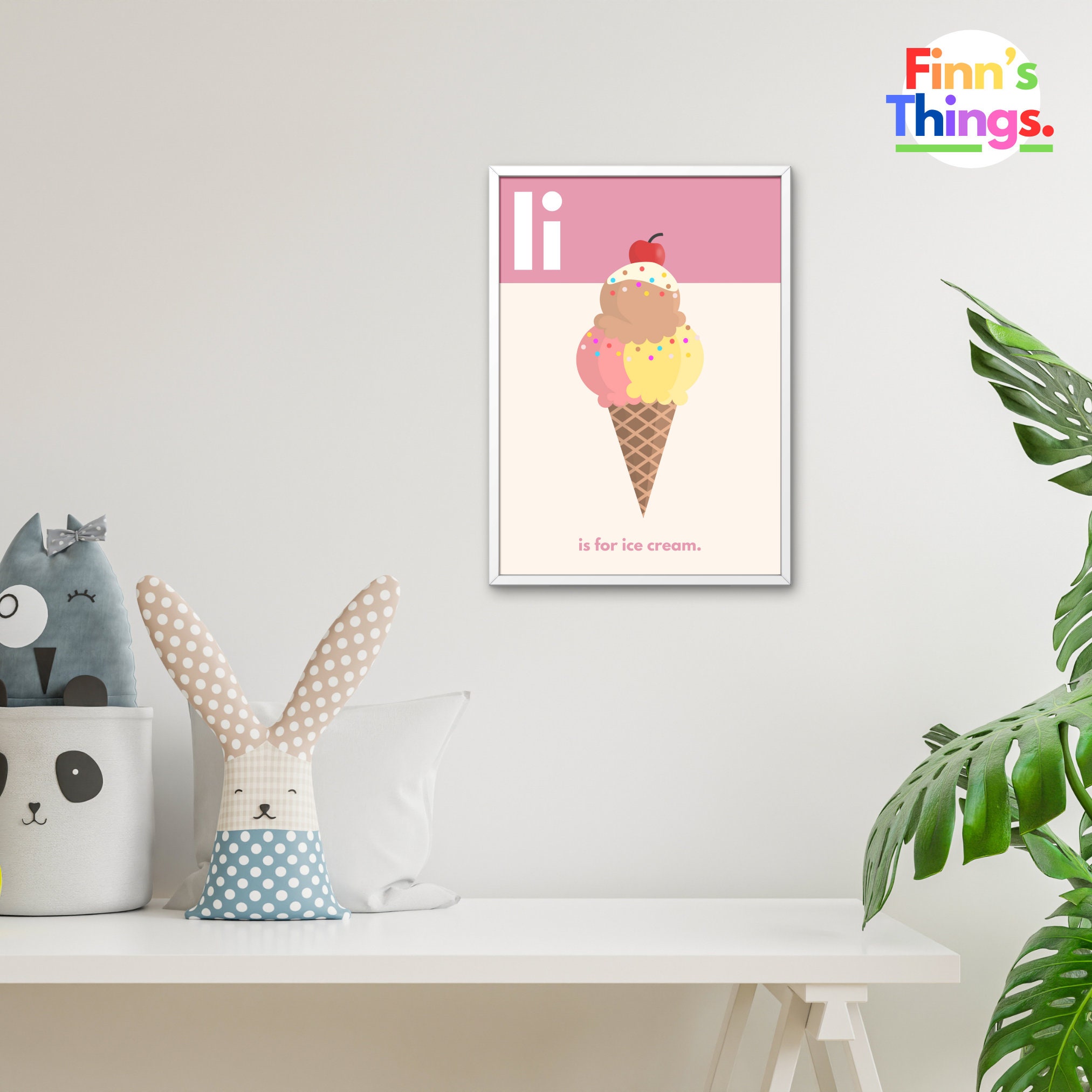 Alphabet Poster for Kids 'I is for Ice Cream.' Educational Poster ...