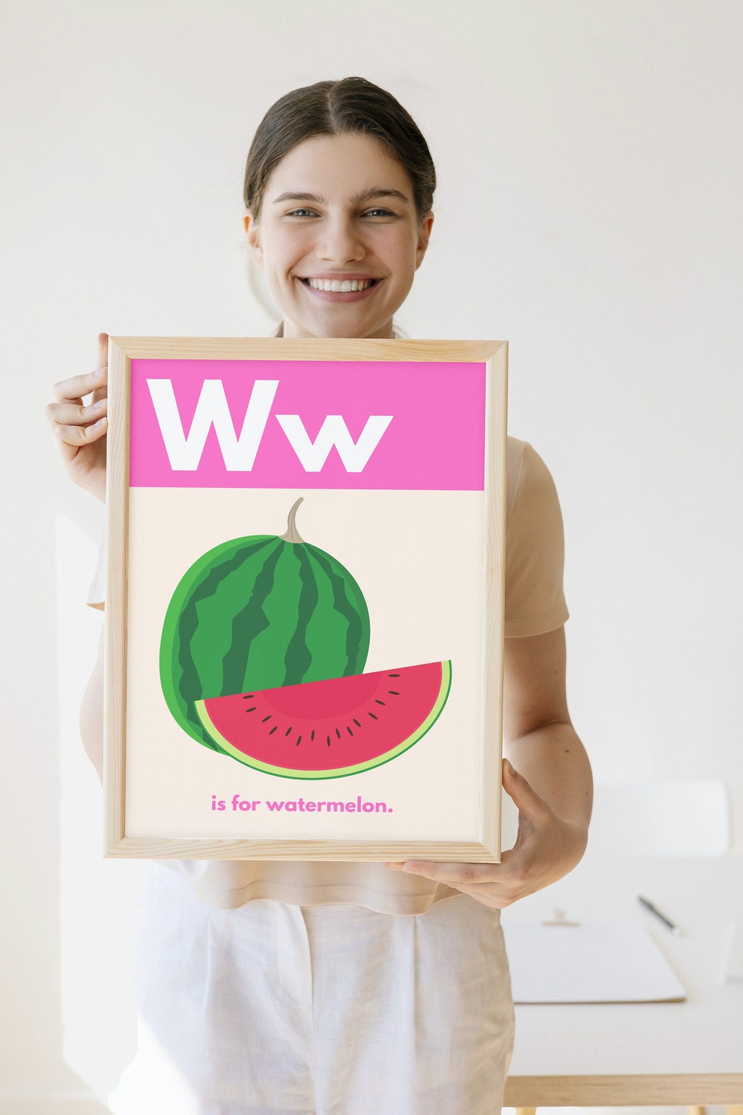 W is for Watermelon Alphabet Poster. Educational Art, Kids Room Print ...