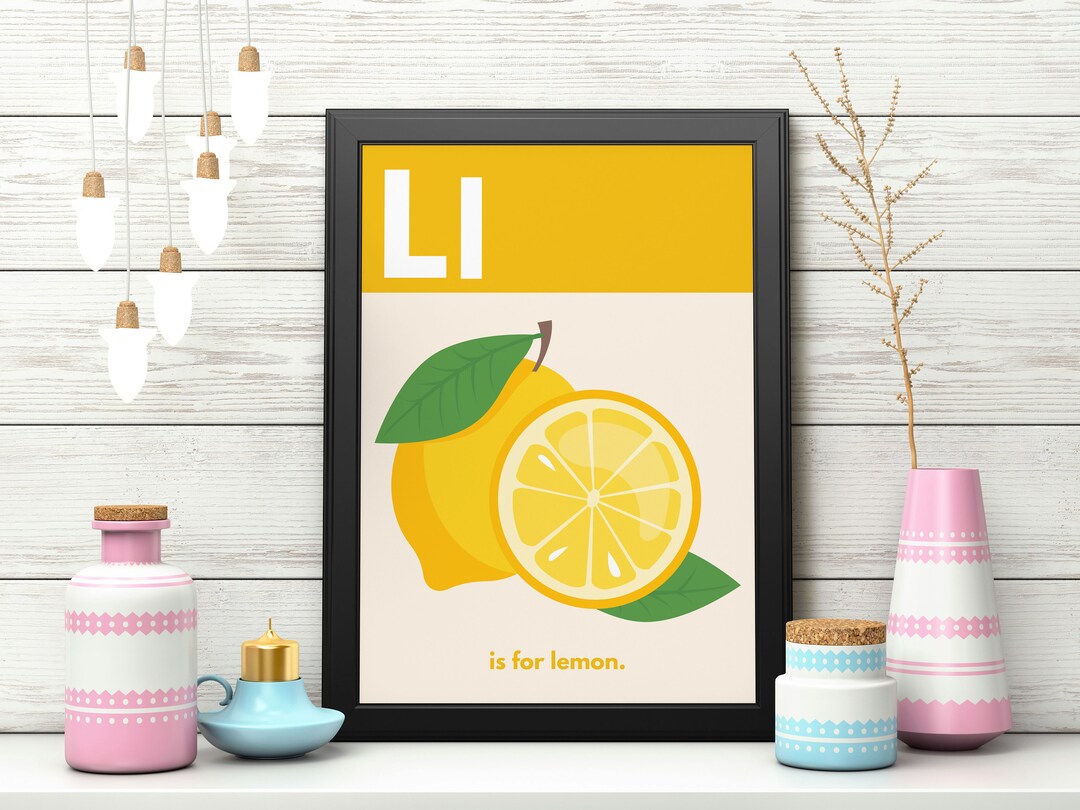 L is for Lemon Alphabet Poster. Educational Poster, Kids Room Print ...