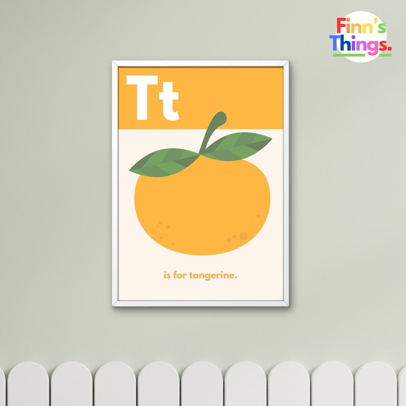 T is for Tangerine - Alphabet Poster. Nursery Room Decor, Kids Room ...
