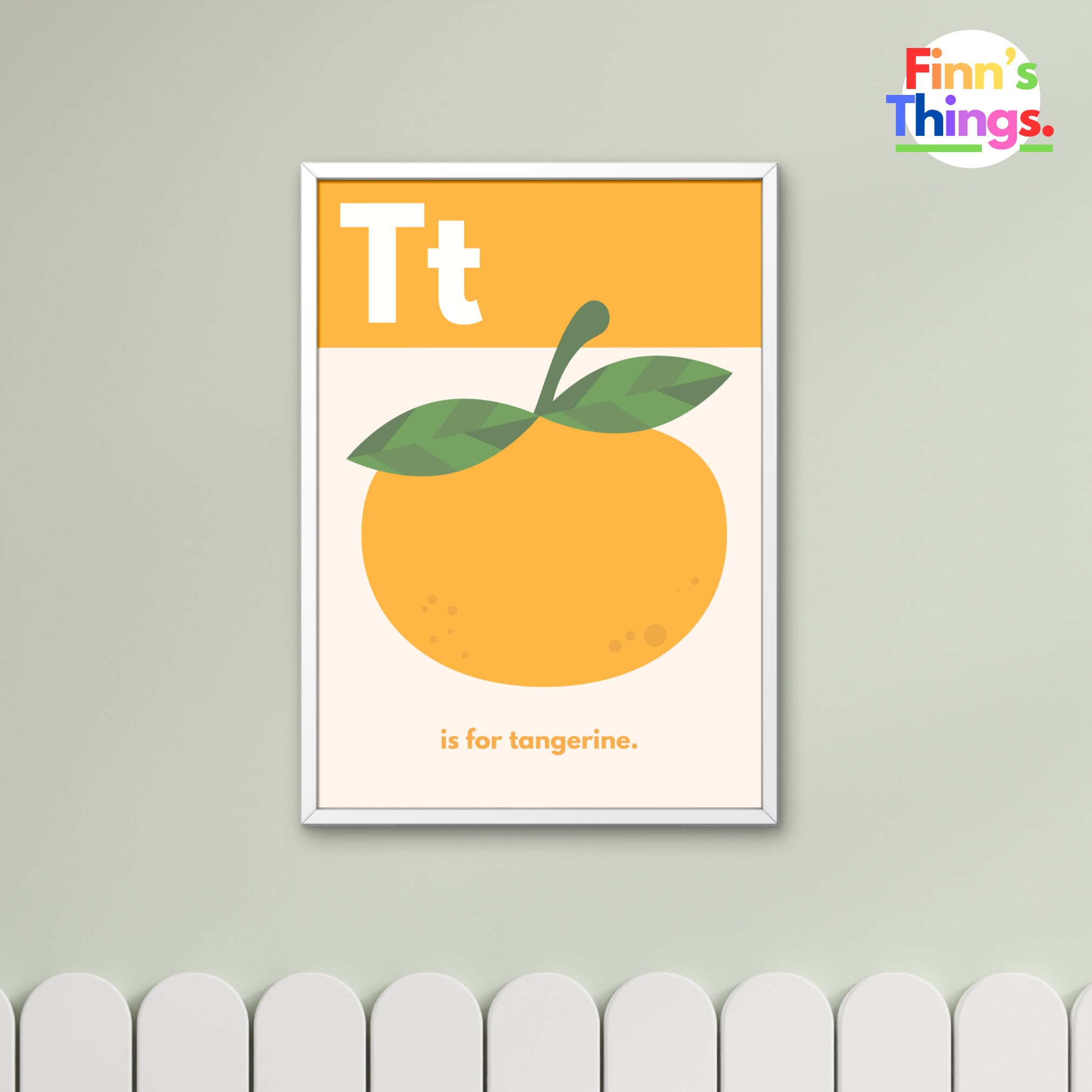 T is for Tangerine Alphabet Poster. Nursery Room Decor, Kids Room Print ...
