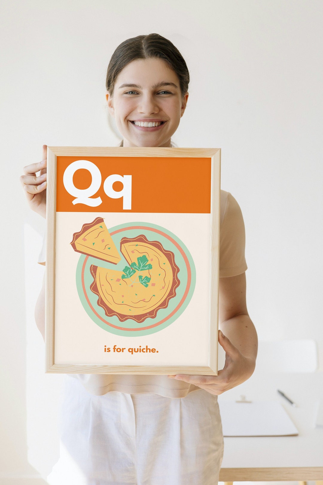 Q is for Quiche Alphabet Poster. Educational Poster, Kids Room Print ...