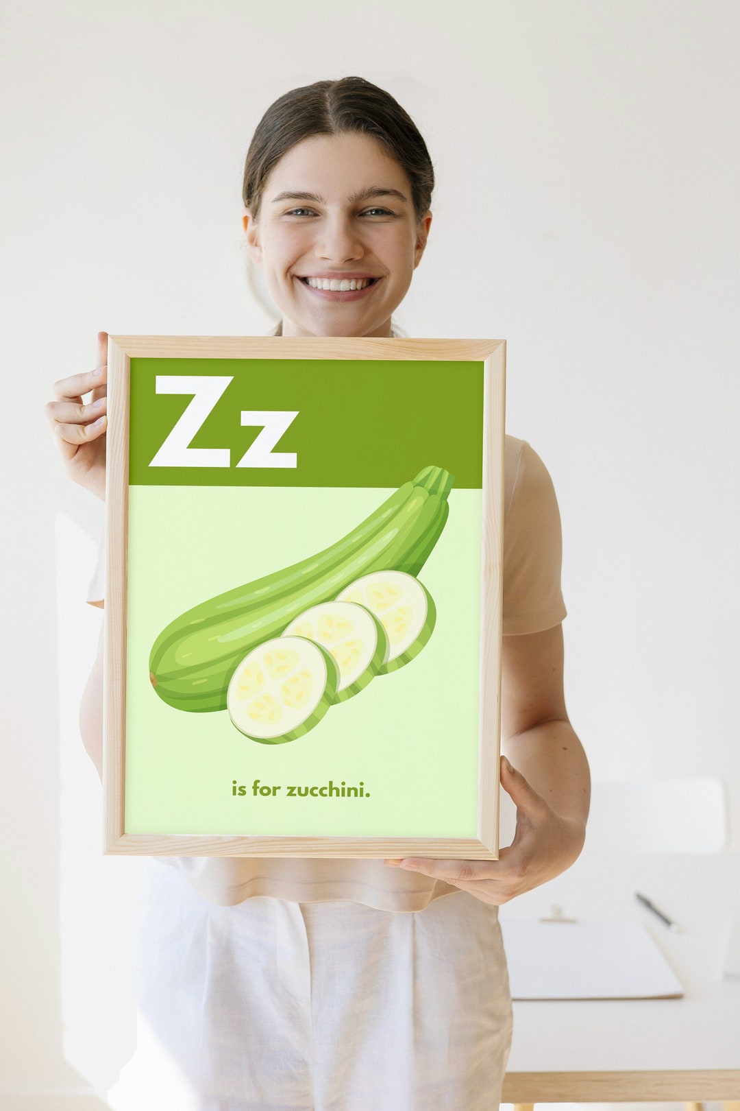 Z is for Zucchini Alphabet Poster. Educational Art, Kids Room Print ...