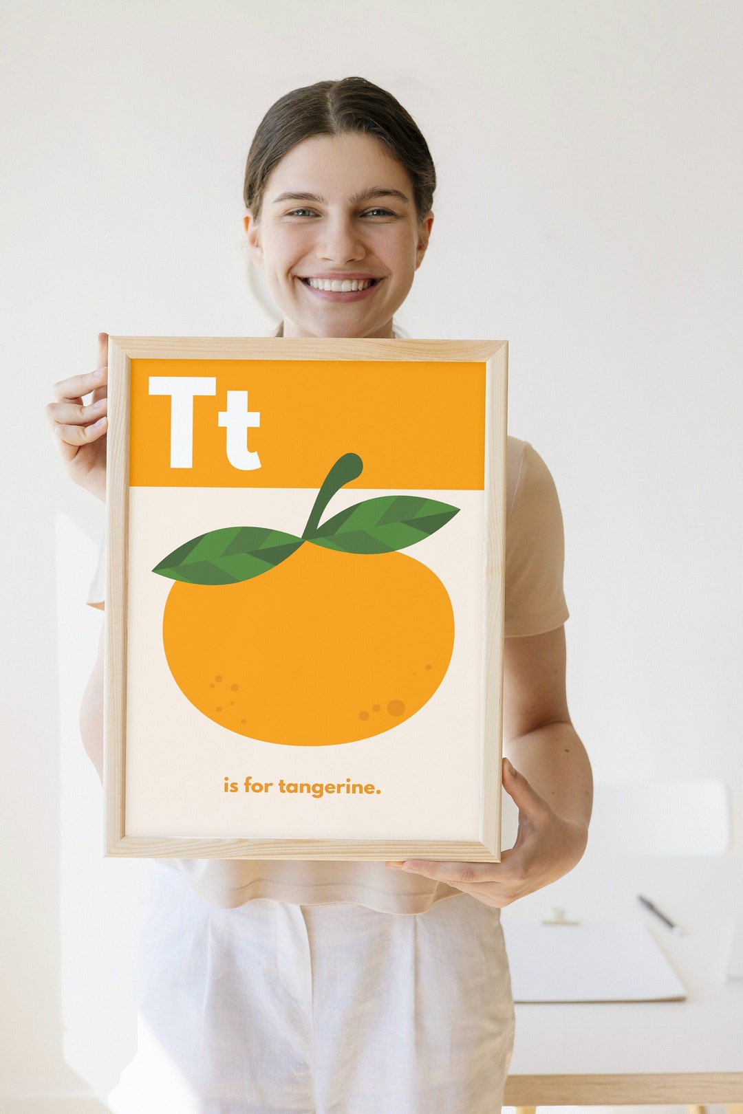 T is for Tangerine - Alphabet Poster. Nursery Room Decor, Kids Room ...