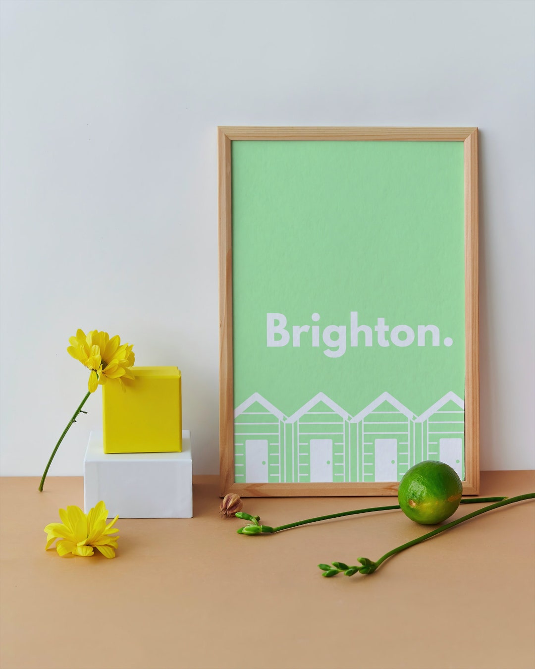 Printable Colourful Brighton Wall Art, Pastel Green Eclectic Decor ...