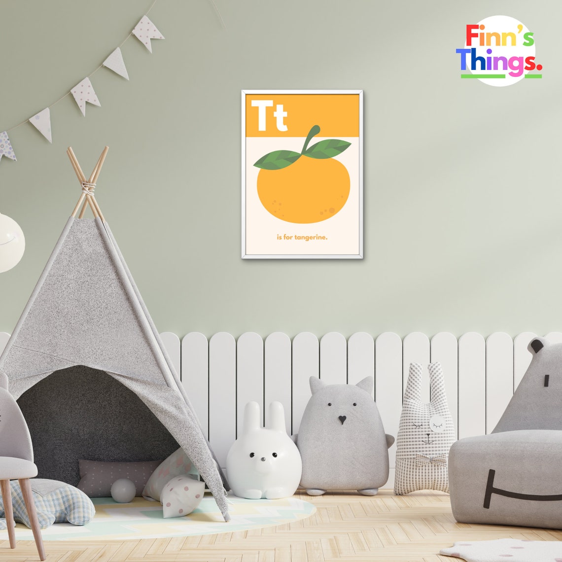 T is for Tangerine - Alphabet Poster. Nursery Room Decor, Kids Room ...