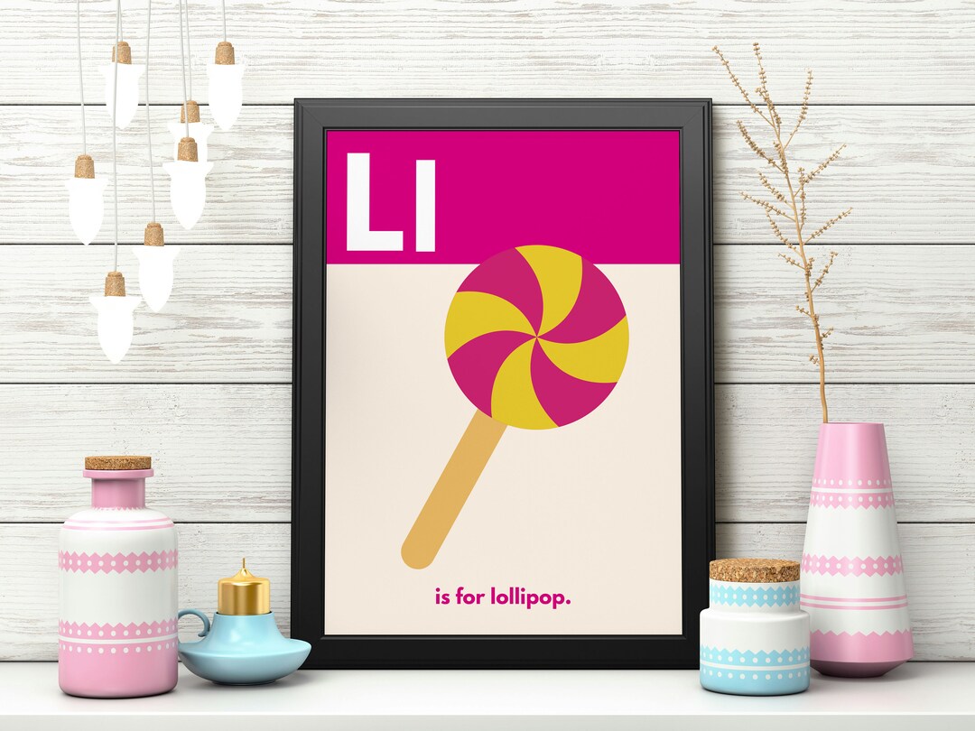 Alphabet Poster for Kids 'L is for Lollipop.' Educational Poster ...