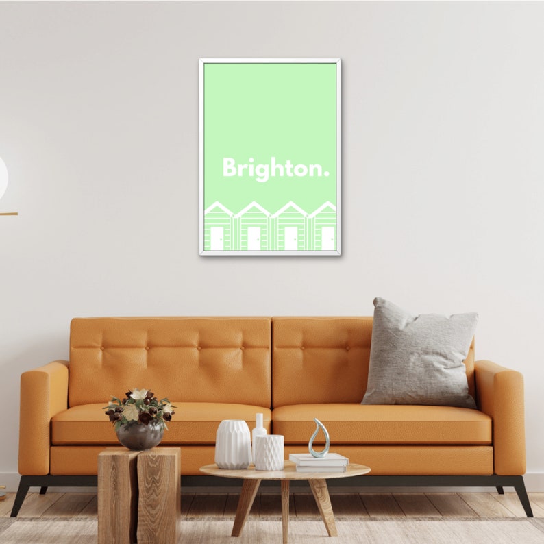Printable Colourful Brighton Wall Art, Pastel Green Eclectic Decor ...