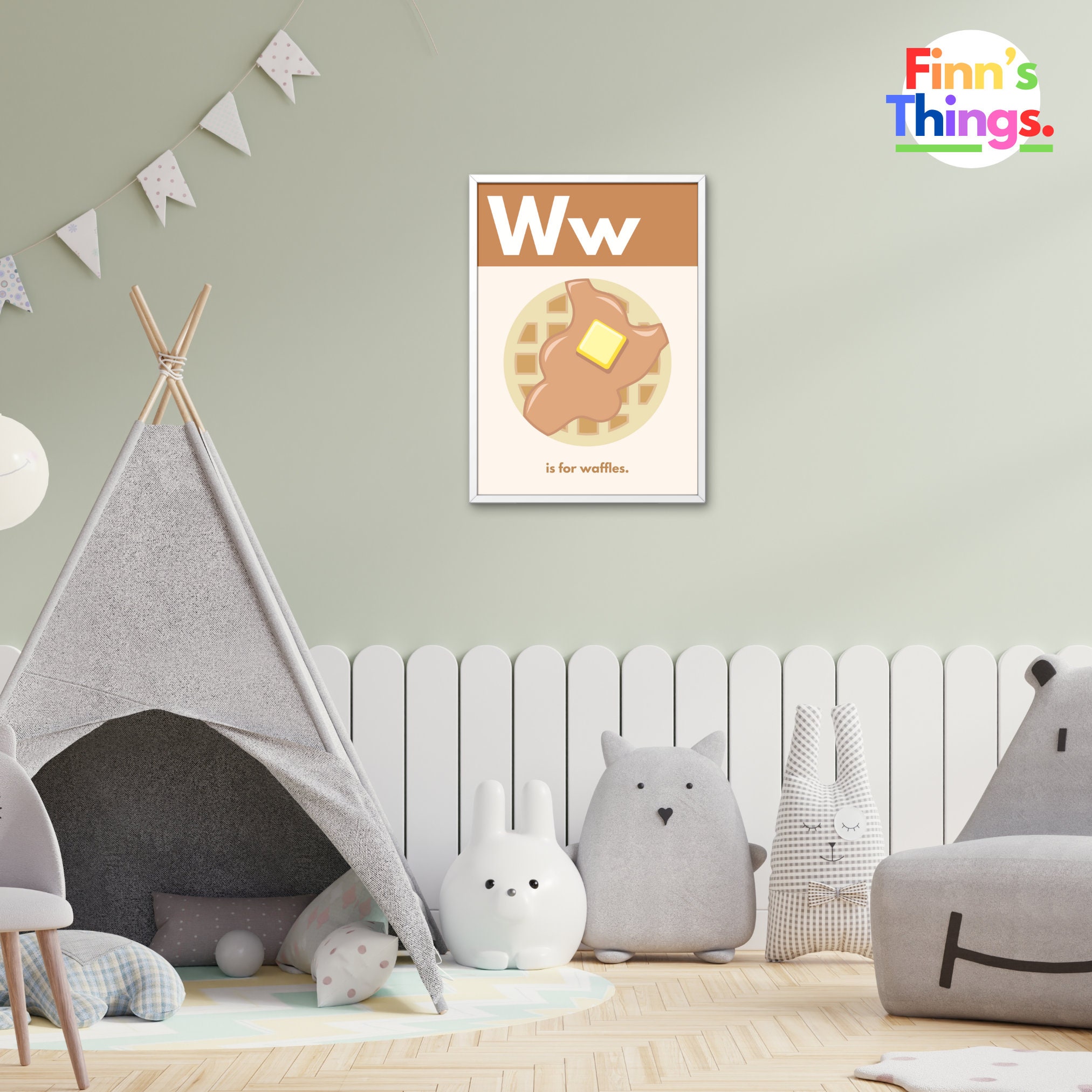 W is for Waffles Alphabet Poster. Classroom Poster, Educational Art ...