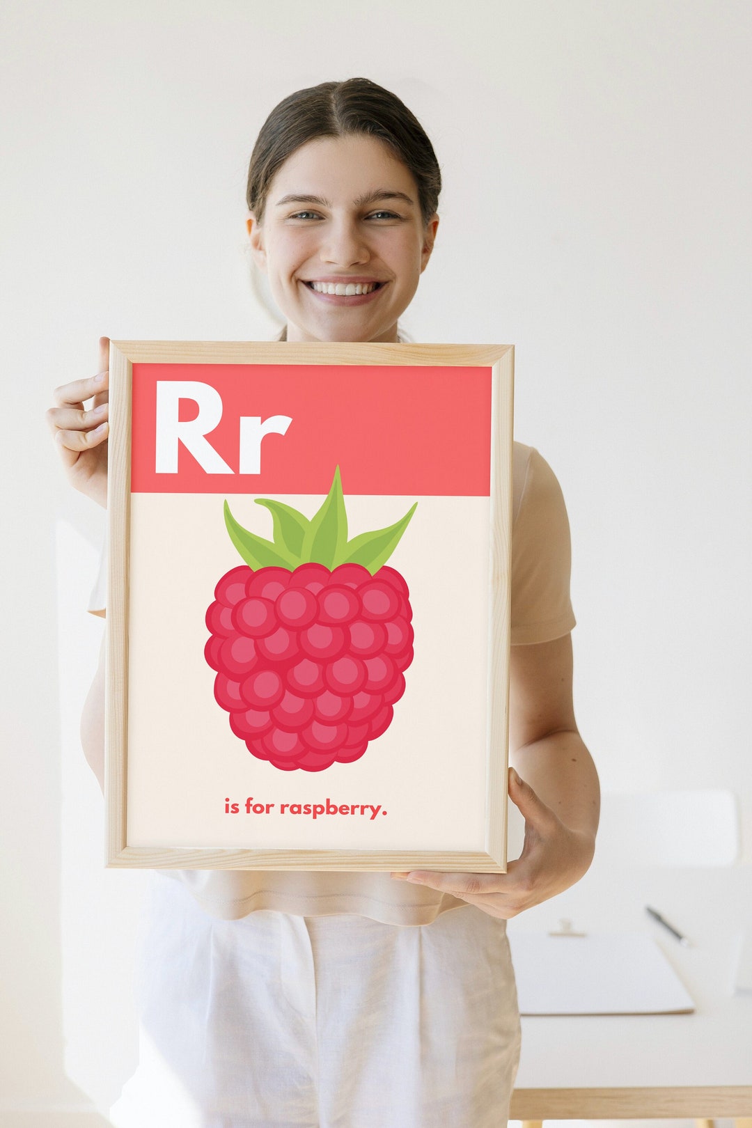 R is for Raspberry Alphabet Poster. Classroom Poster, Cute Kids Art ...