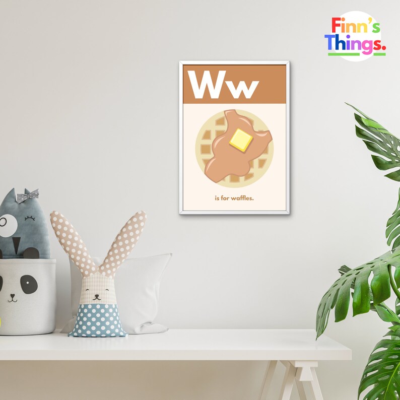 W is for Waffles Alphabet Poster. Classroom Poster, Educational Art ...