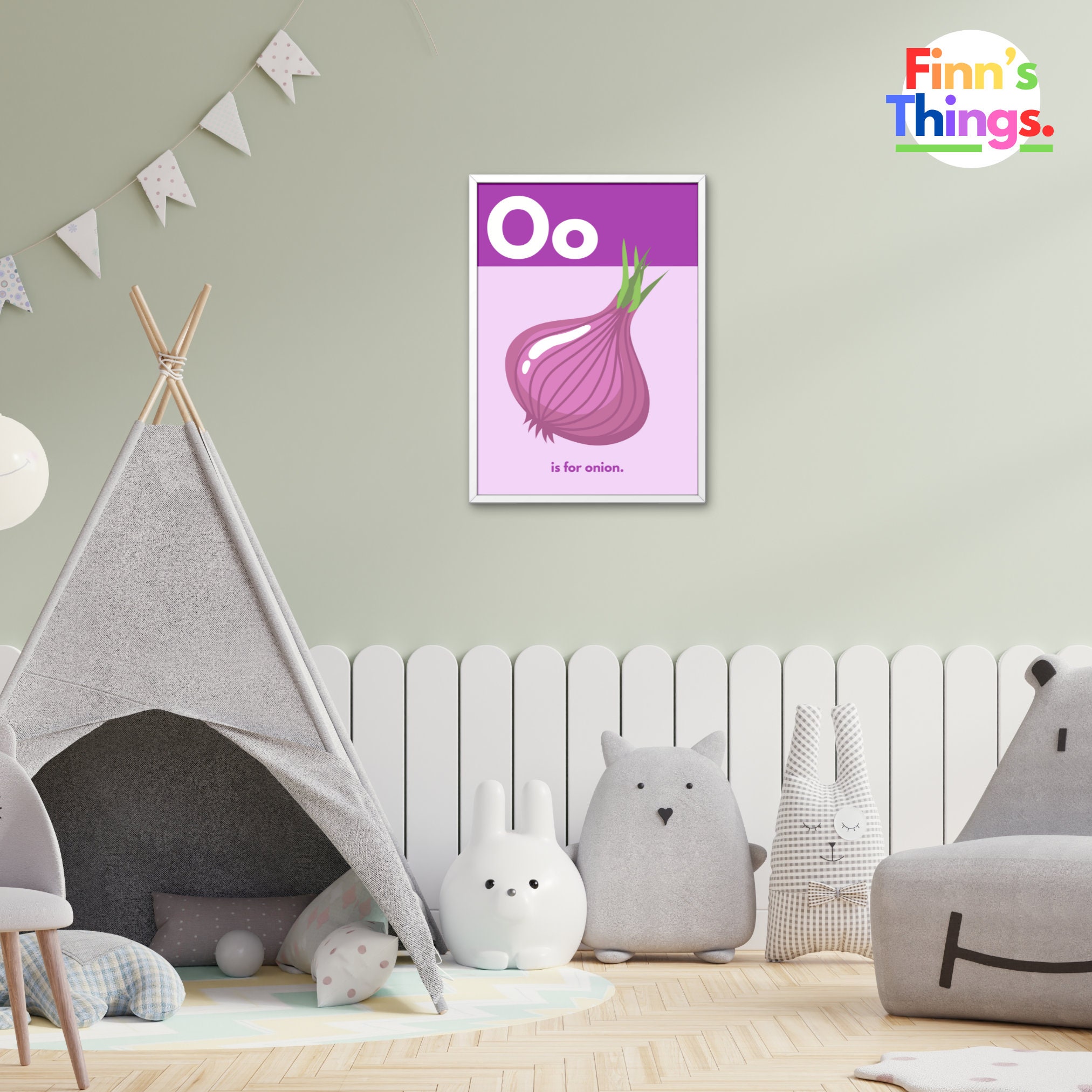 O is for Onion Alphabet Poster. Cute Kids Art, Kids Room Print ...