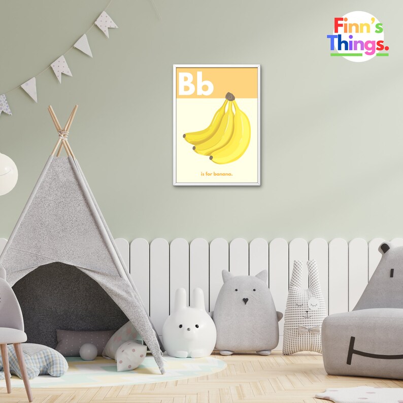 Alphabet Poster for Kids 'B is for Banana.' Educational Poster, Bright ...