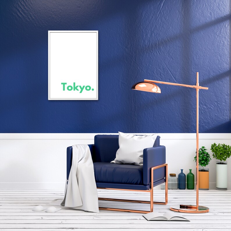 Printable Colourful Tokyo Art for Home, Bright Green Eclectic Decor ...