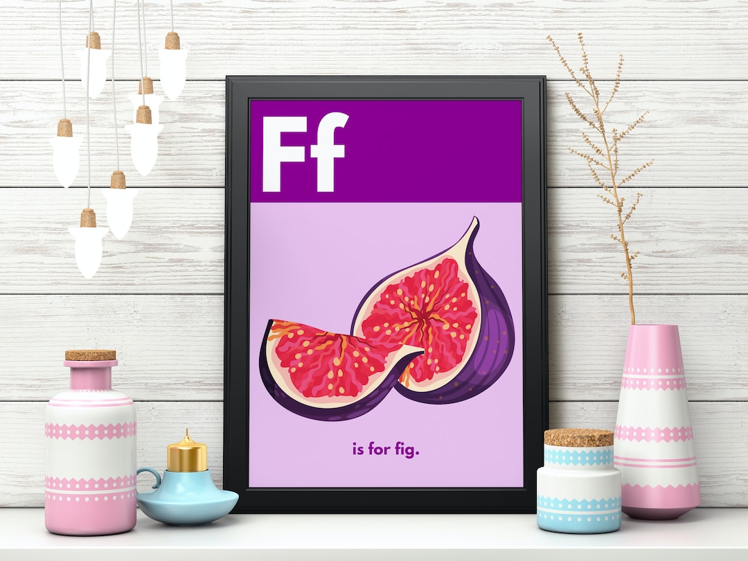 Alphabet Poster for Kids 'F is for Fig.' Educational Poster, Bright ...