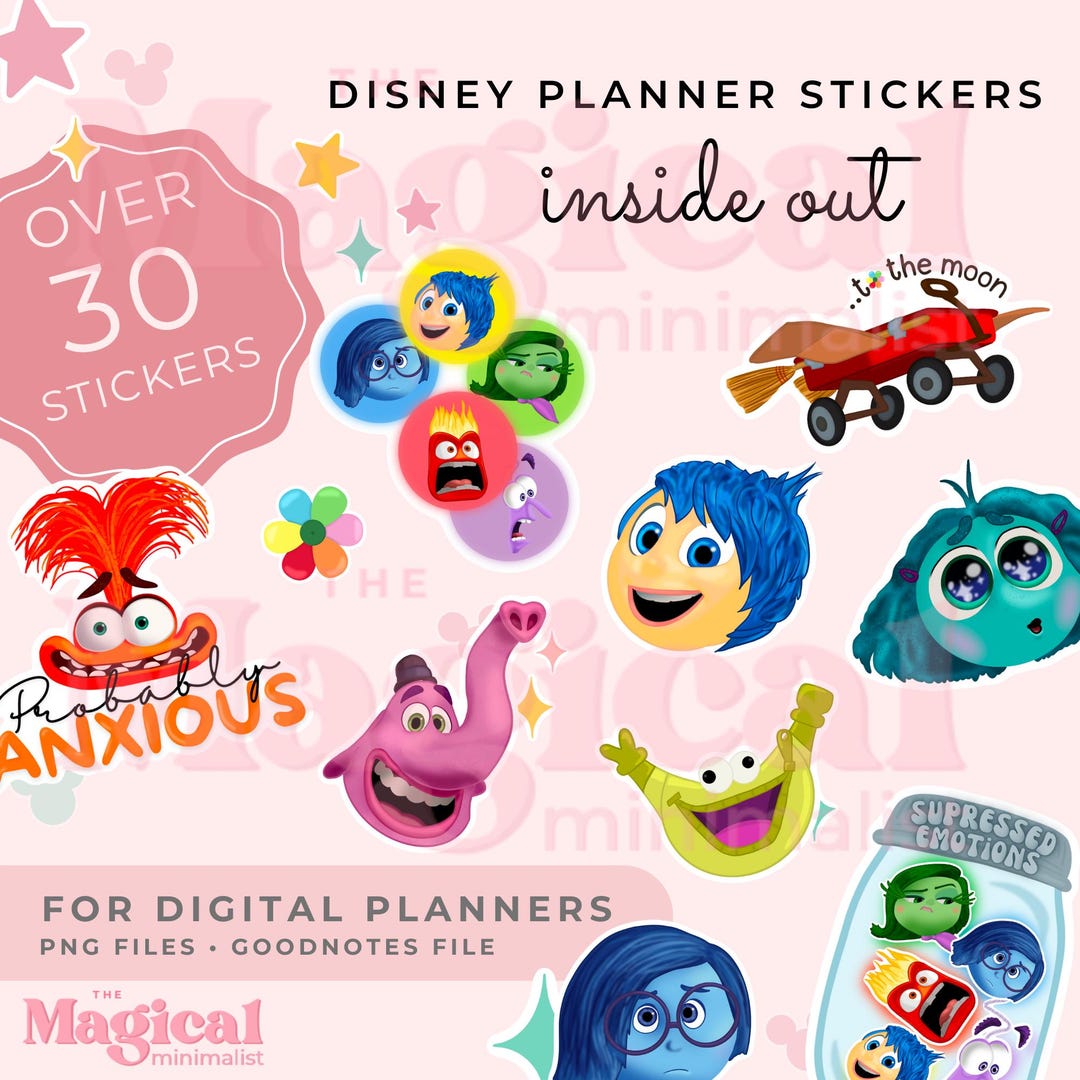 Inside Out Digital Stickers Clipart for Travel Planner, Itinerary ...