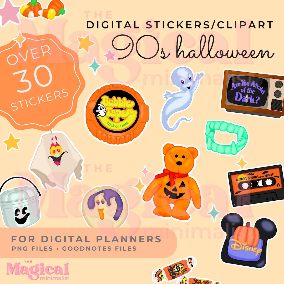 90s Halloween Digital Stickers: Nostalgic Clipart (digital Download) - Etsy