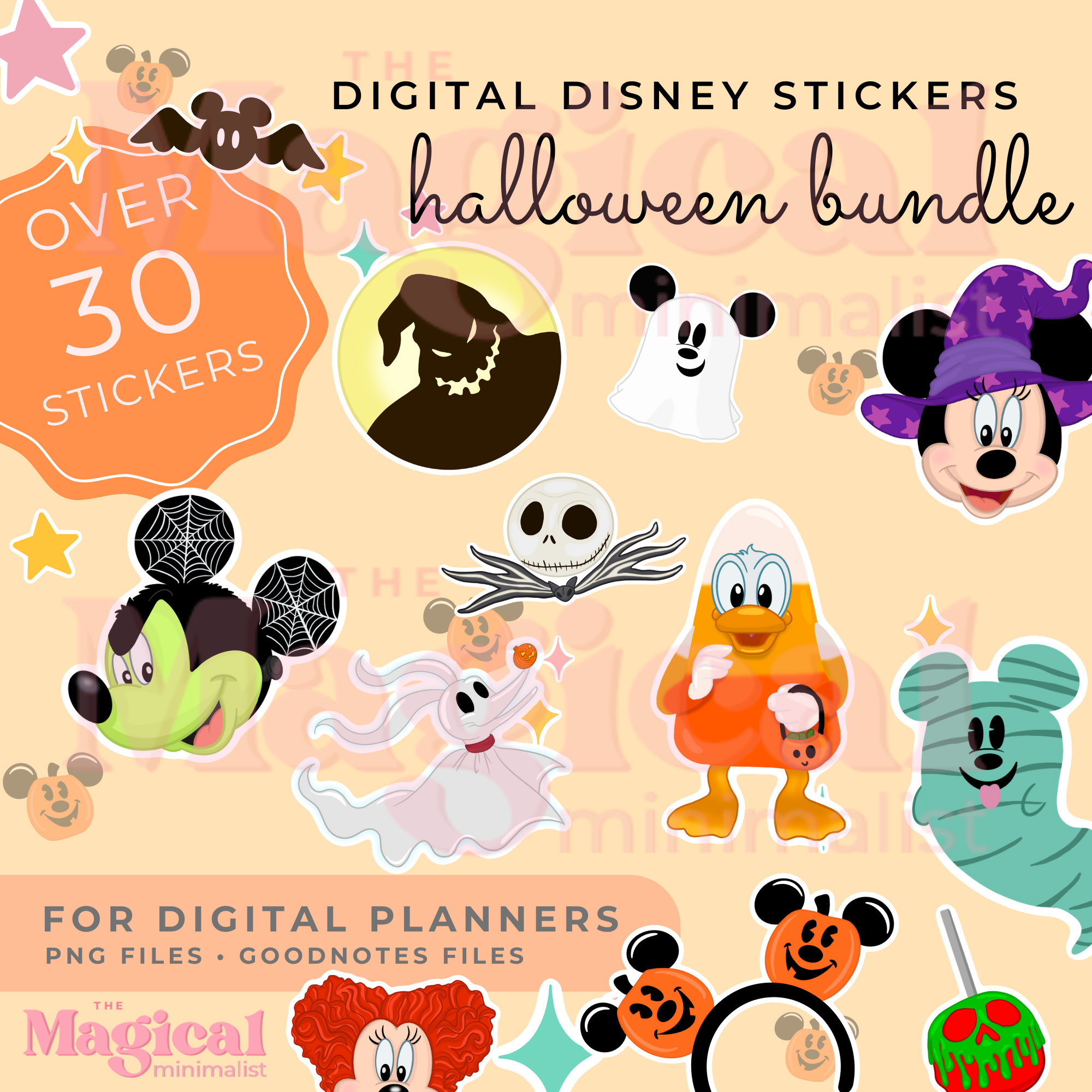 Halloween Digital Stickers Clipart for Travel Planner, Itinerary ...