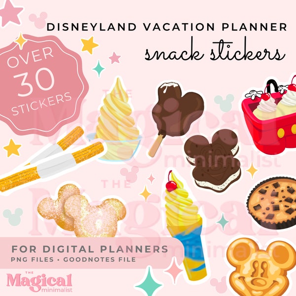 Mickey & Friends Digital Stickers Clipart for Travel Planner, Itinerary ...
