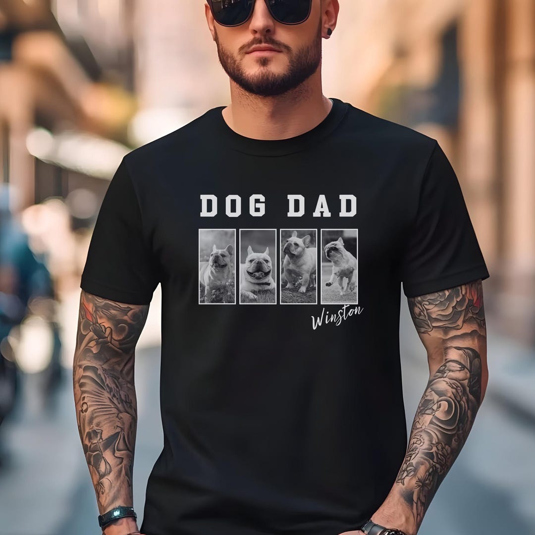 Bootleg Dog Dad T-shirt Custom - Retro Dog Photo Shirt, Bootleg Rap Tee ...
