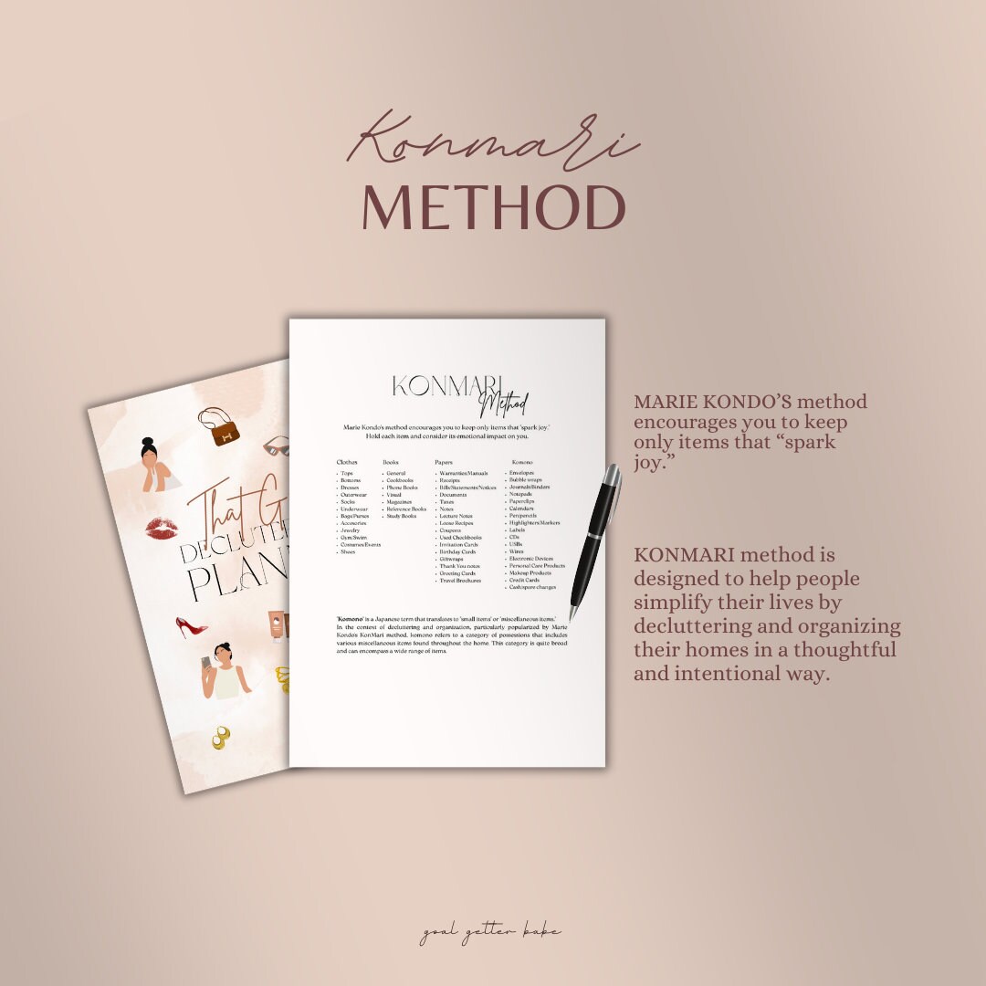 Declutter Planner Minimalist That Girl Checklist Cleaning Schedule 30 ...