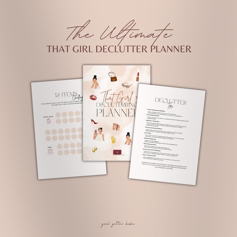 Declutter Planner Minimalist That Girl Checklist Cleaning Schedule 30 ...