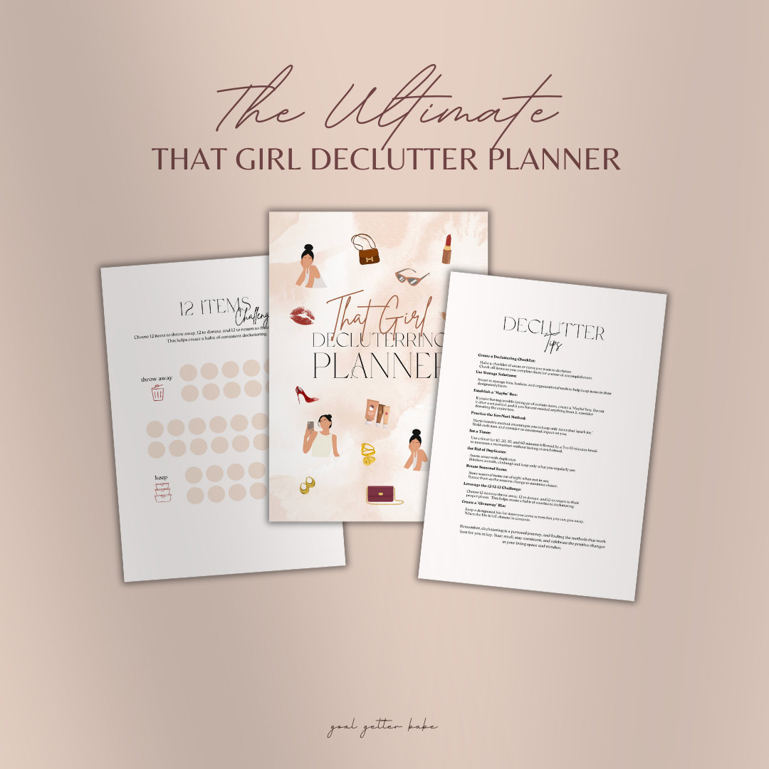 Declutter Planner Minimalist That Girl Checklist Cleaning Schedule 30 ...
