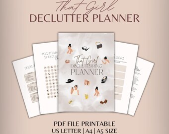 Declutter Planner Minimalist That Girl Checklist Cleaning Schedule 30 Day Declutter Challenge ...