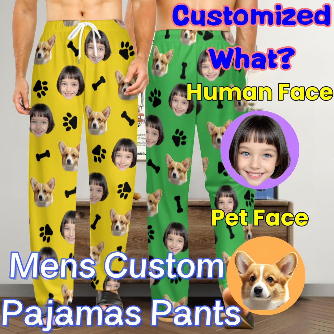 Custom Pajama Pants, Personalized Photo Pajamas Pants,cute Woman ...