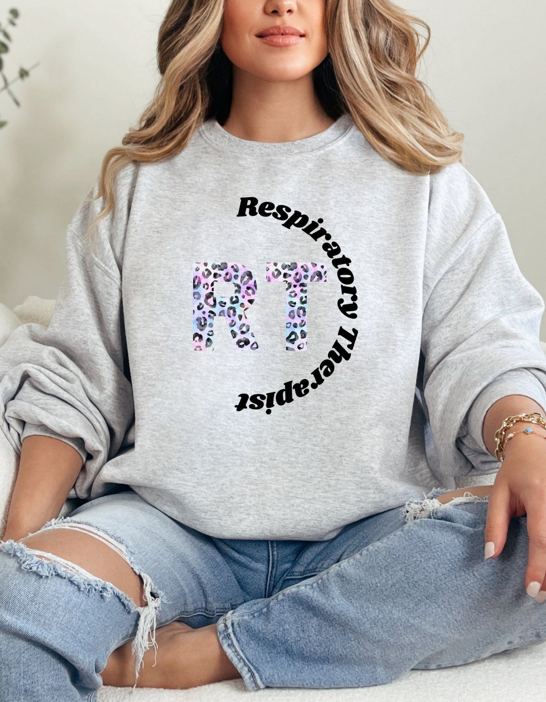 Respiratory Therapist Leopard Print Sweatshirt, RT Sweatshirt ...