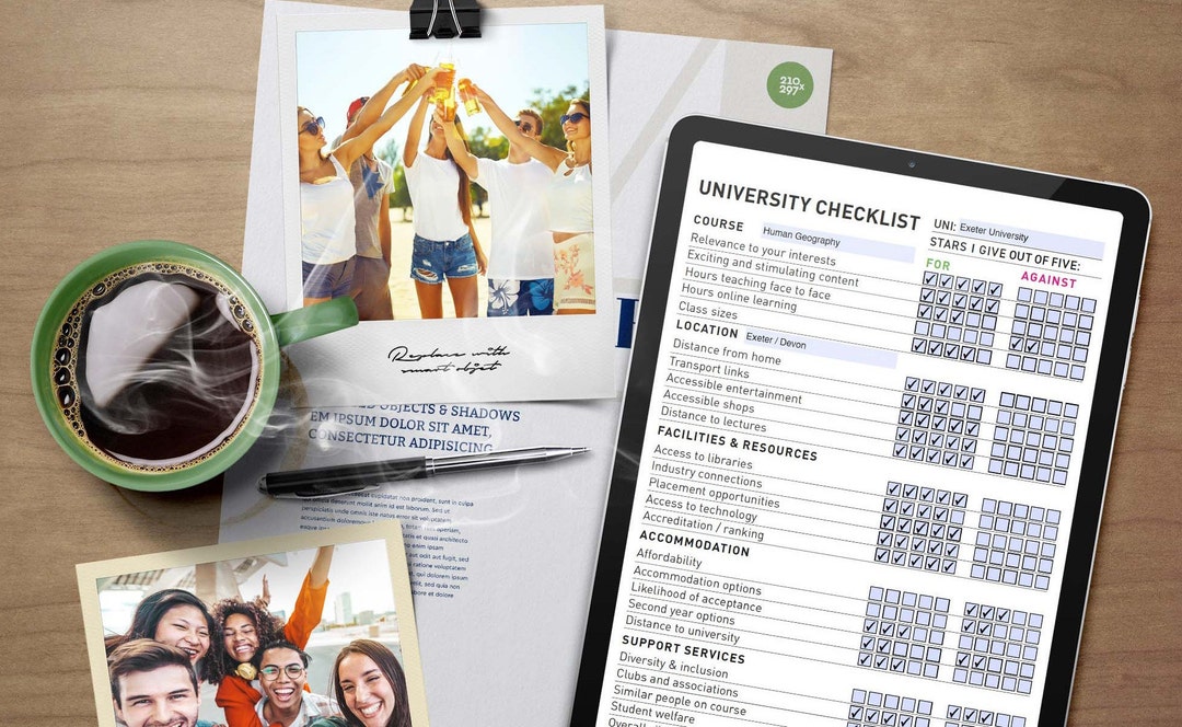University Comparison, Minimal Editable Checklist - Etsy